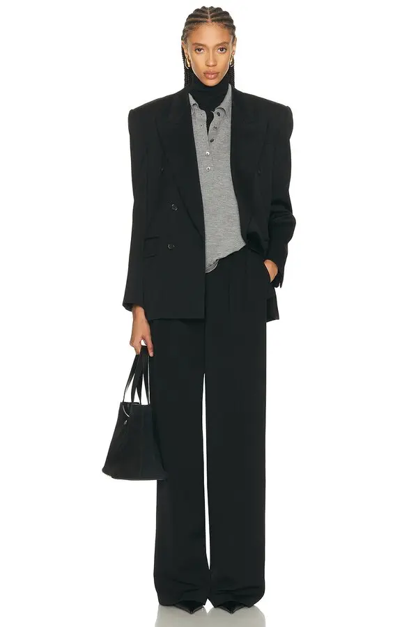Sprwmn Oversized Cashmere Polo Top