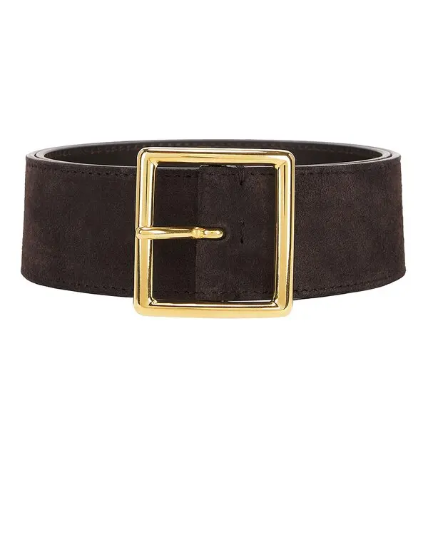 NILI LOTAN Marcela Belt - Espresso With Gold Buckle