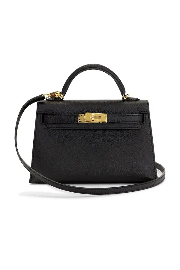 Hermès Epsom Kelly 20 Handbag In Black - Noir