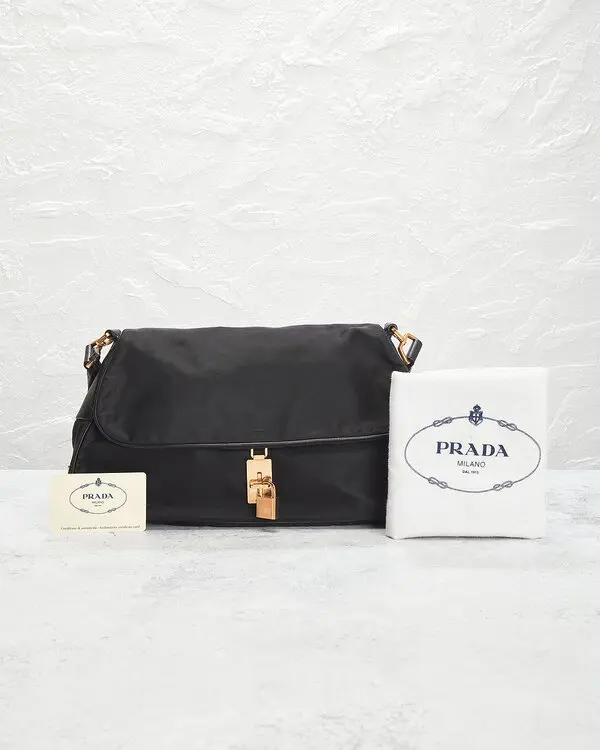 FWRD RENEW Prada Tessuto Flap Shoulder Bag