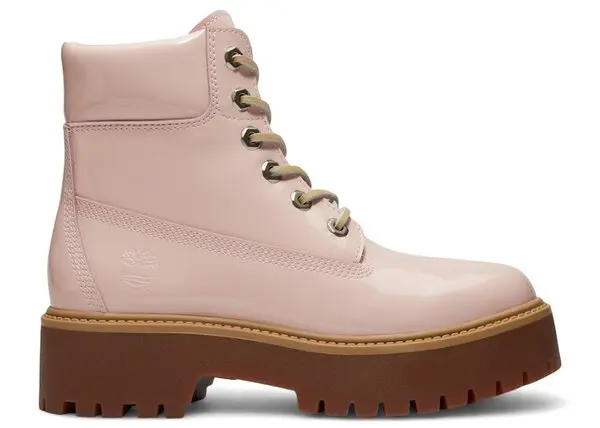 Timberland Stone Street 6 Waterproof Platform Boot Patent Leather - Light Pink