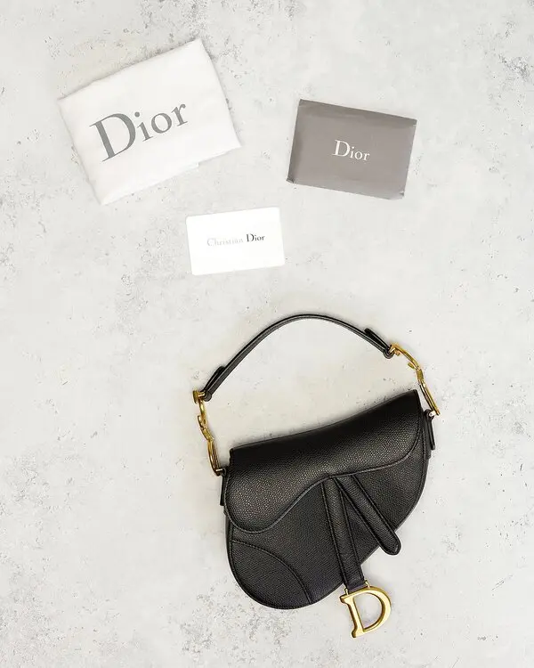 FWRD RENEW Dior Mini Saddle Bag - Black