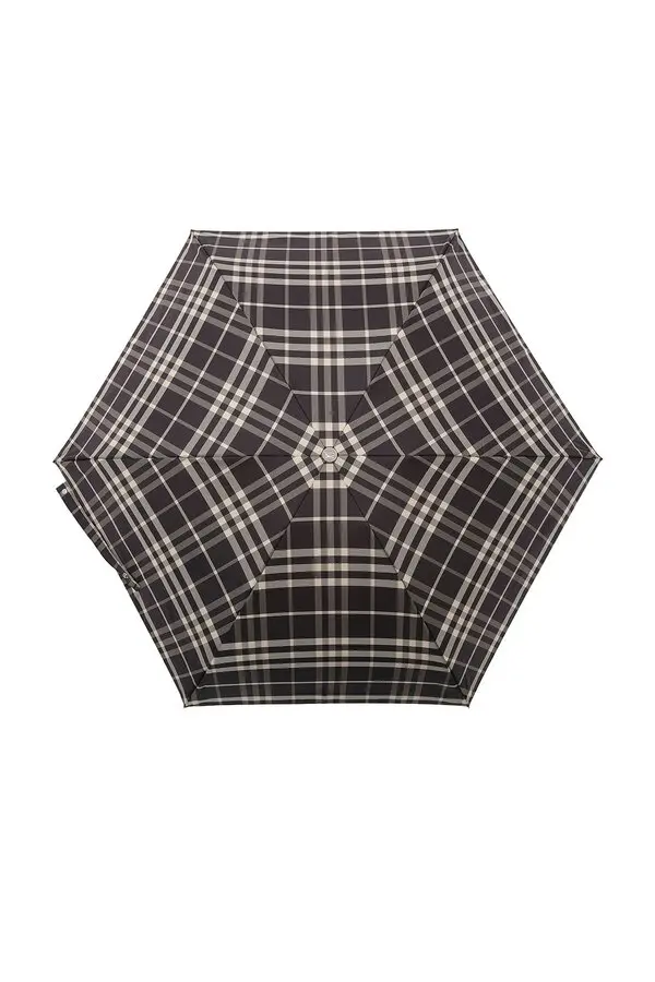 Burberry Check Compact Umbrella - Black & Calico Ip Check