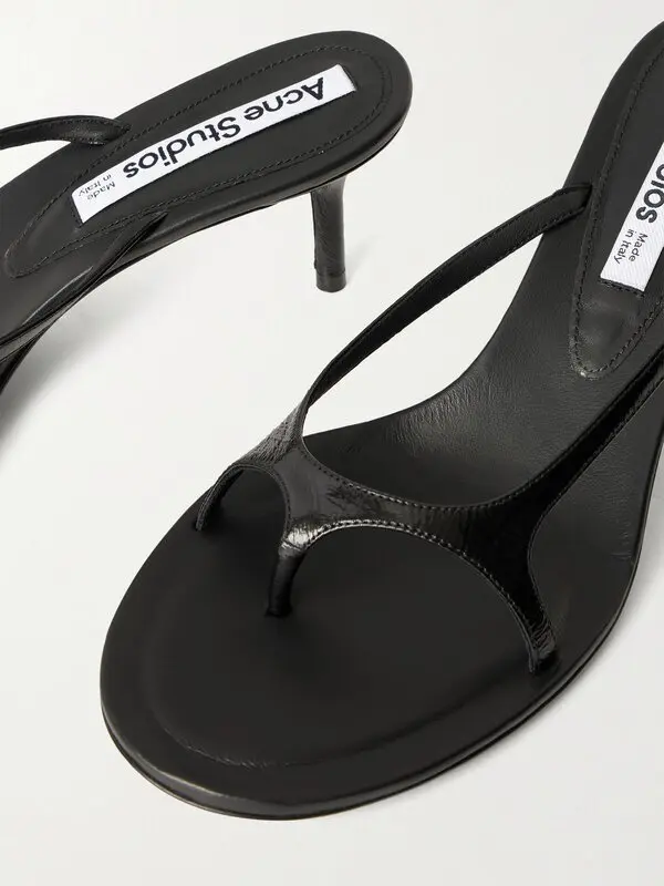 Acne Studios Patent-leather Sandals - Black