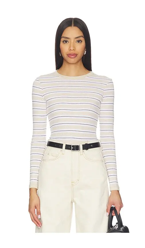 Enza Costa Cotton Stripe Long Sleeve Tee