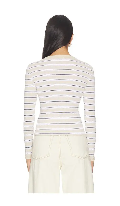 Enza Costa Cotton Stripe Long Sleeve Tee