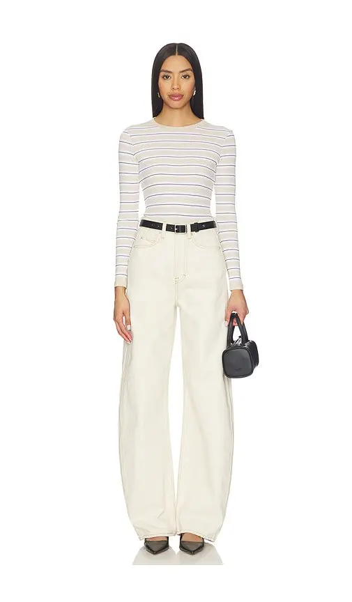 Enza Costa Cotton Stripe Long Sleeve Tee