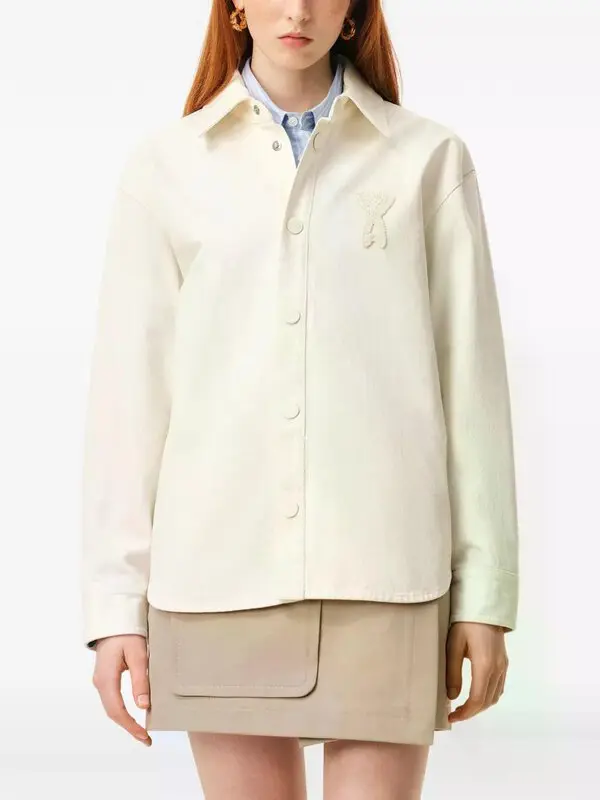 Ami De Coeur Crochet Patch Shirt - Neutrals