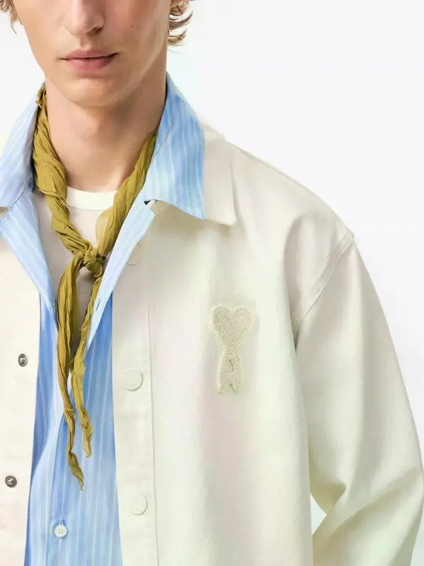 Ami De Coeur Crochet Patch Shirt - Neutrals
