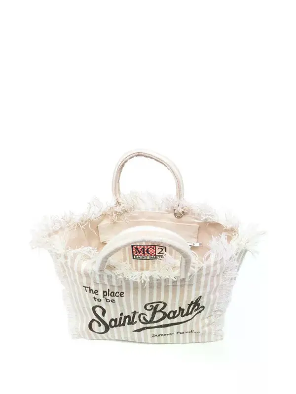 MC2 SAINT BARTH Colette Stripes Fringed Tote Bag