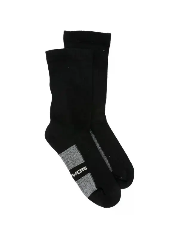 Rick Owens Logo-print Socks - Black