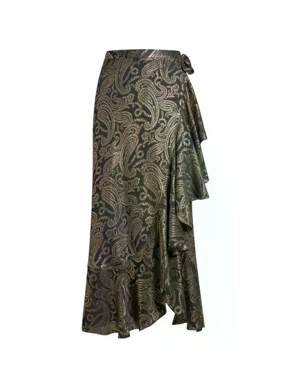 Etro Paisley Ruffled Asymmetric Skirt