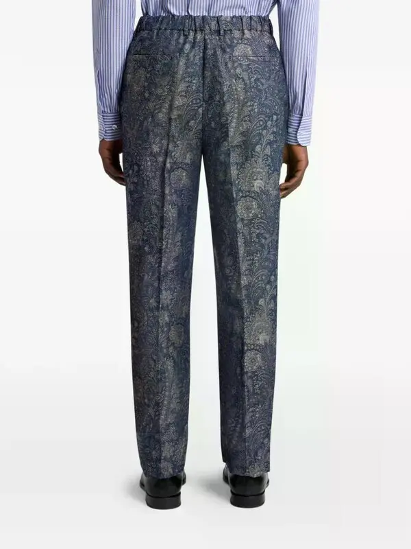 Etro Jacquard Floral Paisley-motif Trousers