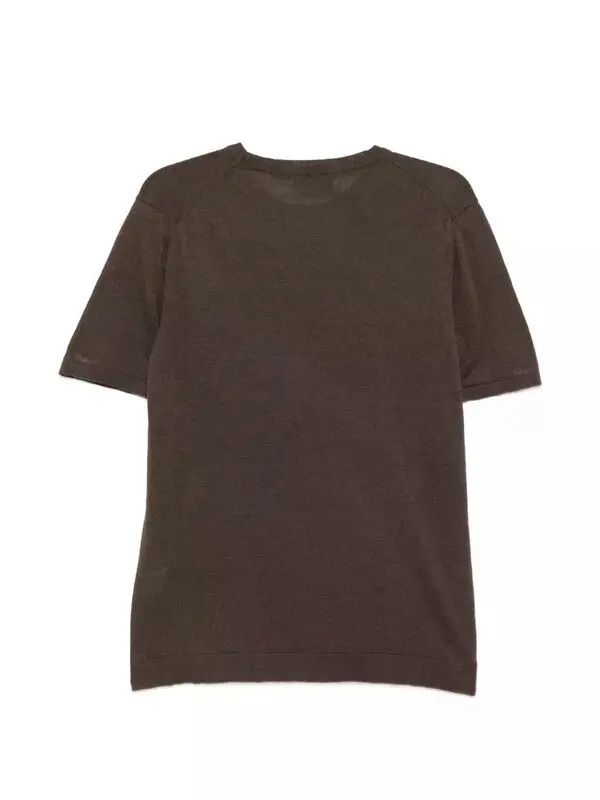 COSTUMEIN Fine-knit Short-sleeve T-shirt - Brown