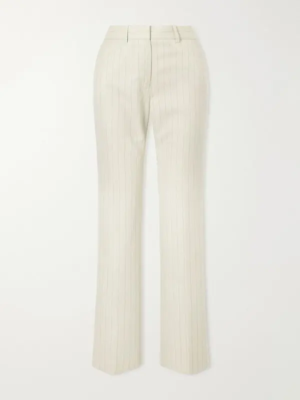 Acne Studios Pinstriped Wool Straight-leg Pants - Neutrals