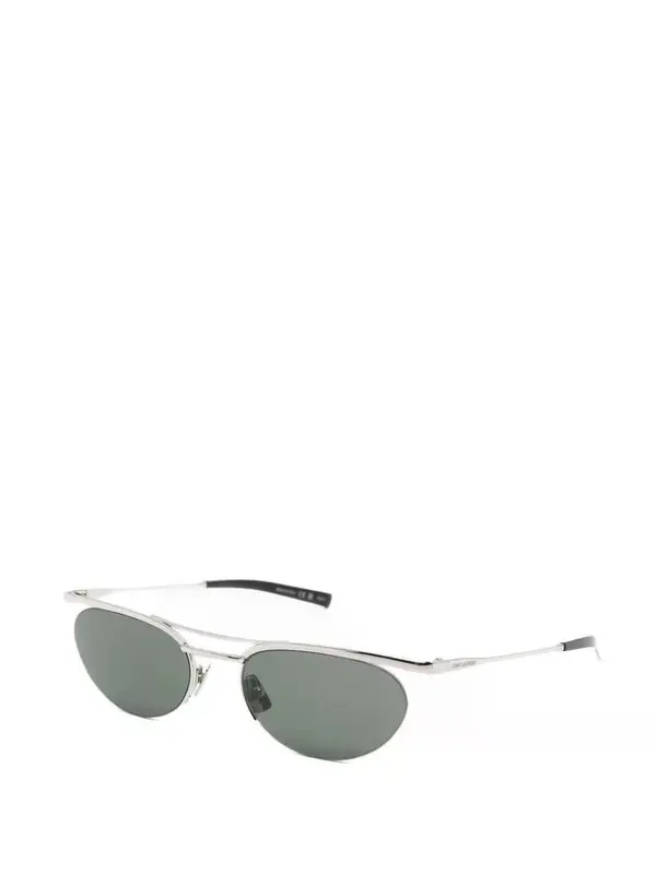 Saint Laurent Tone Double Bridge Oval Frame Sunglasses