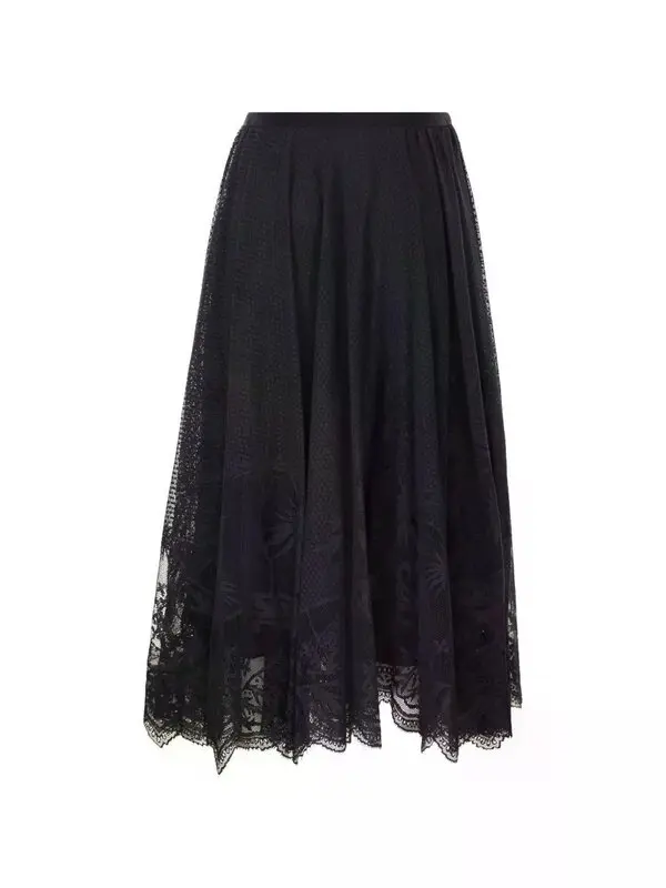 Fabiana Filippi Foliage Embroidery Flared Skirt