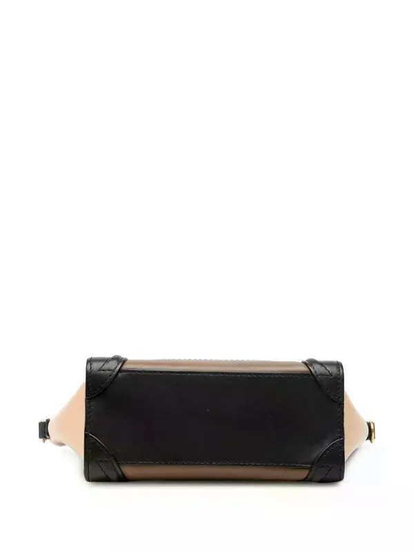 Celine 2013 Nano Tricolor Leather Luggage Satchel - Black