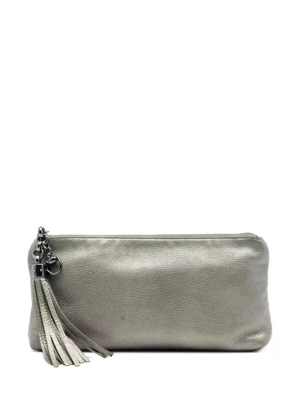 Gucci Metallic Leather Tassel Clutch Bag
