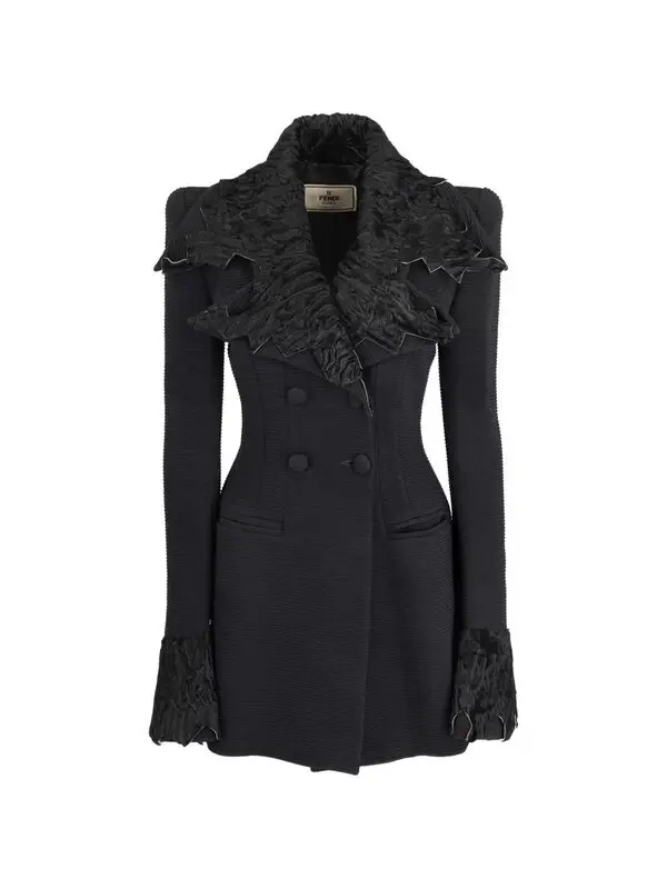 Fendi Ruffled Double-breasted Coat