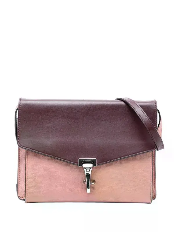 Burberry 2000-2017 Bicolor Leather Macken Crossbody Bag - Red
