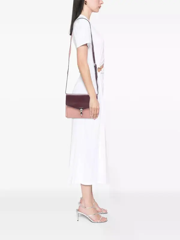 Burberry 2000-2017 Bicolor Leather Macken Crossbody Bag - Red