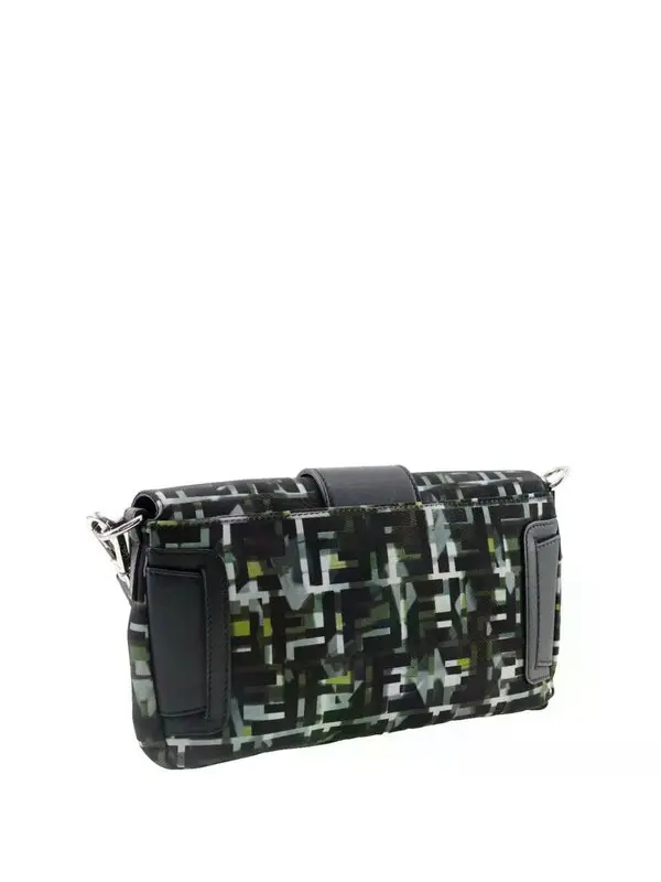 Fendi Zucca Nylon Camouflage Convertible Baguette Satchel - Black