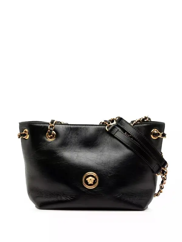 Versace 1990-2000 Leather La Medusa Shoulder Bag - Black