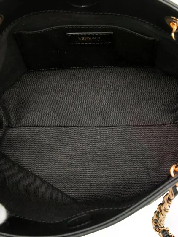 Versace 1990-2000 Leather La Medusa Shoulder Bag - Black