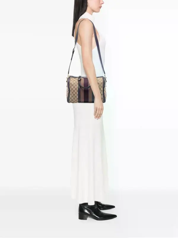 Gucci Gg Canvas Web Joy Boston Satchel - Purple