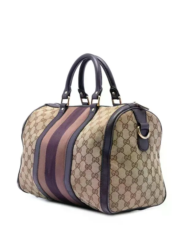 Gucci Gg Canvas Web Joy Boston Satchel - Purple
