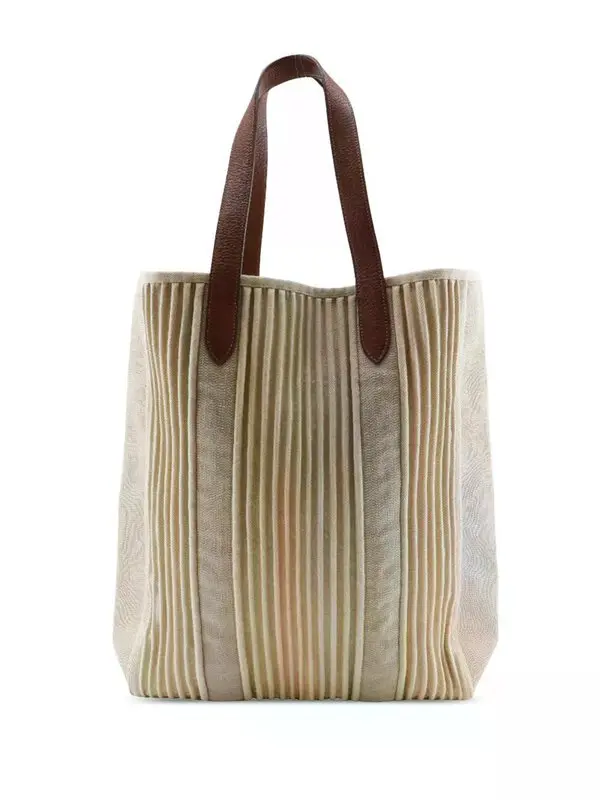 Hermès 2008 Ribbed Canvas Calicut Cabas Tote - Brown
