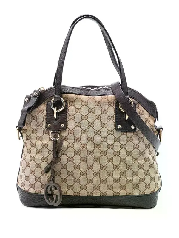 Gucci Medium Gg Canvas Charm Dome Satchel - Brown