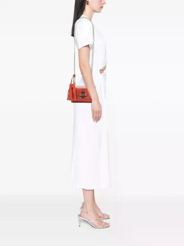 Gucci Small Leather Miss Bamboo Crossbody Bag 2016-2026 - Orange