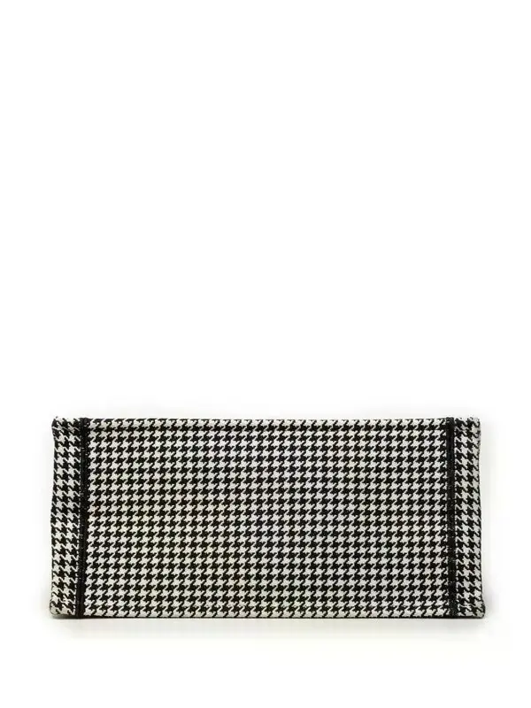 Dior 2019 Medium Houndstooth Embroidered Book Tote Bag - Black