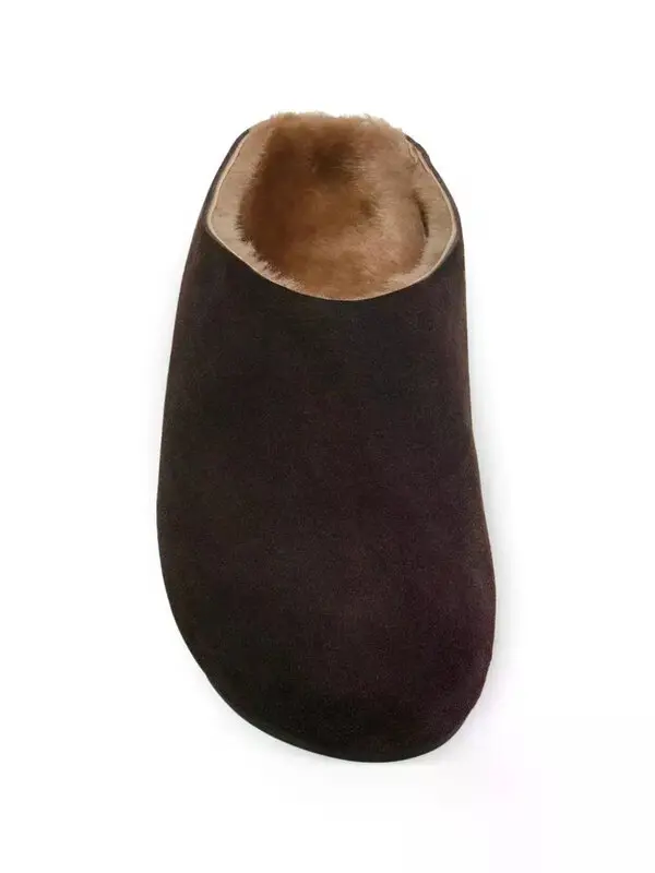 THE ROW Hudson Leather Mules - Brown