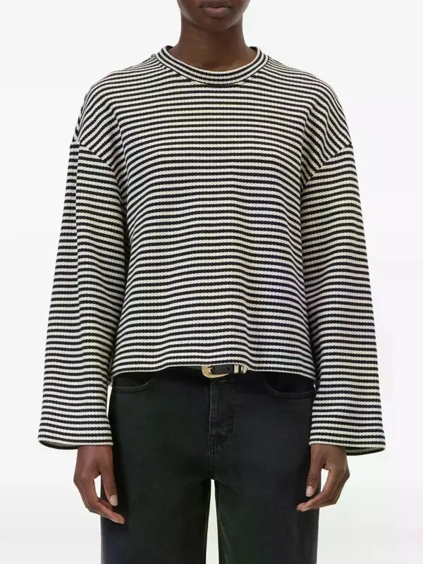 Closed Striped Long Sleeve Top