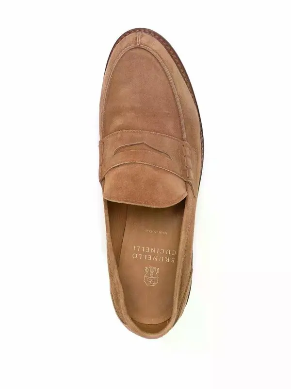 Brunello Cucinelli Suede Penny Loafers