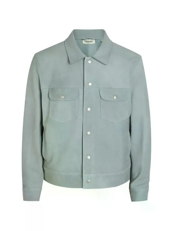 FRAME Pocket Leather Jacket - Blue