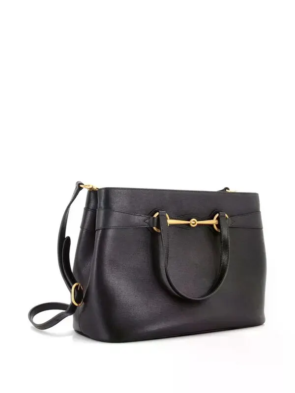 Gucci Bright Bit Convertible Leather Medium Tote Bag - Black