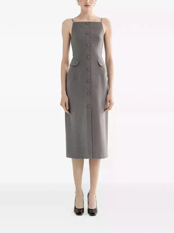 NISSA Sequined Button-fastening Dress