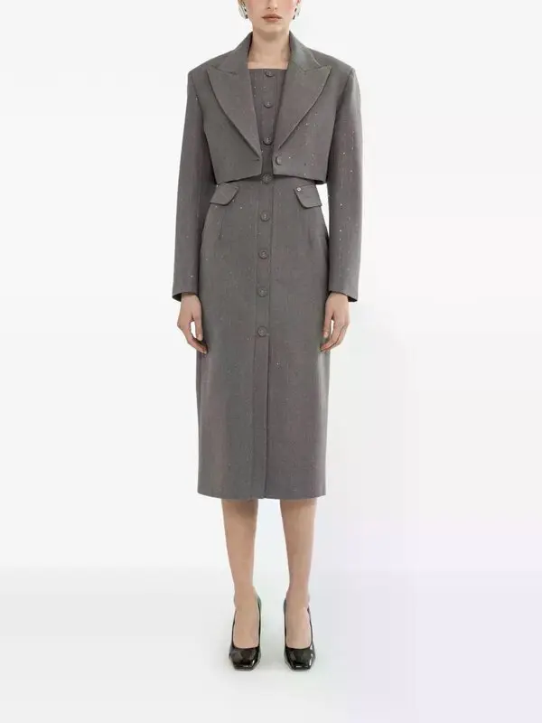NISSA Sequined Button-fastening Dress