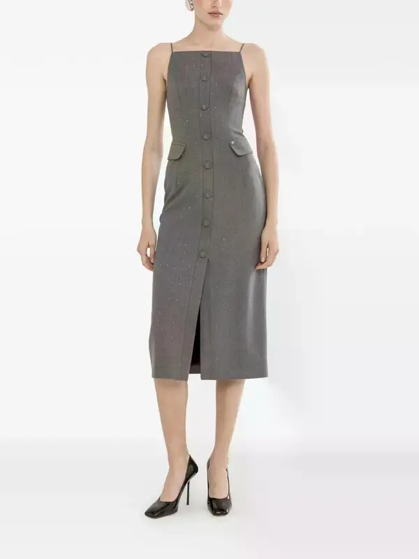 NISSA Sequined Button-fastening Dress