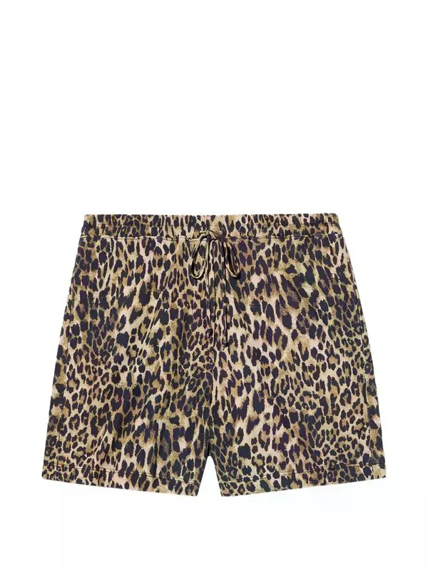 NILI LOTAN Leopard-print Drawstring Shorts