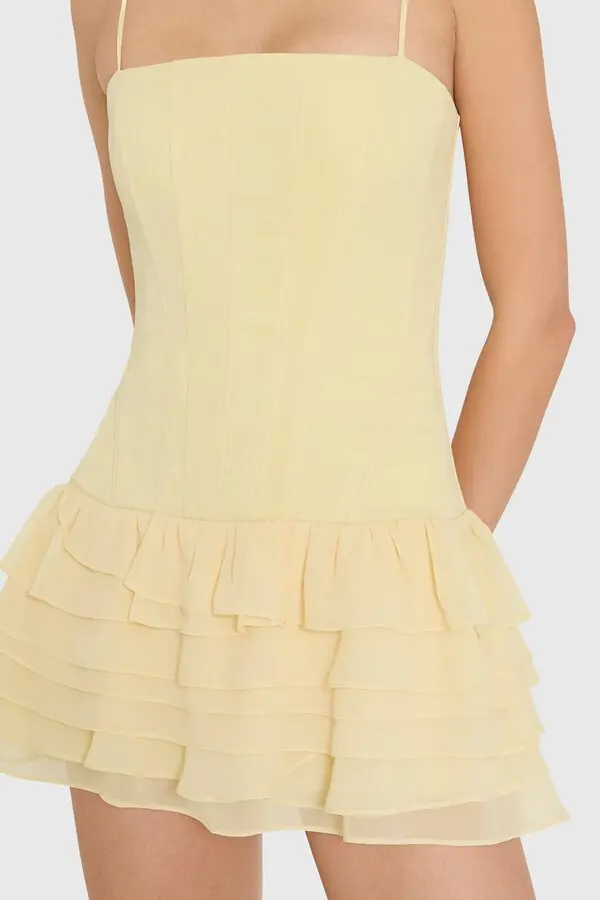 Amanda Uprichard Laureline Romper - Cornsilk