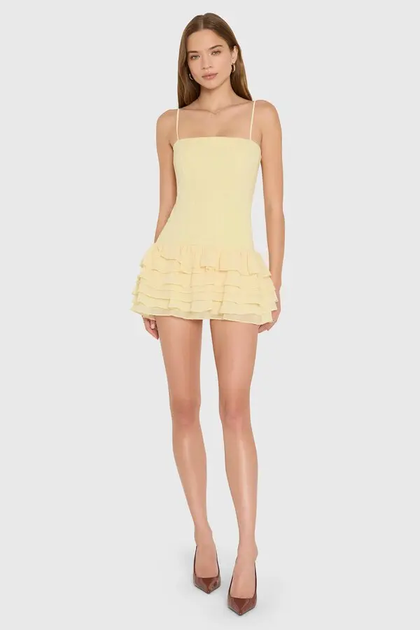 Amanda Uprichard Laureline Romper - Cornsilk