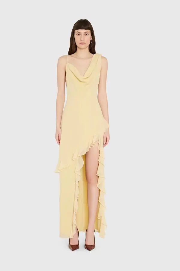 Amanda Uprichard Ella Rose Maxi Dress - Cornsilk