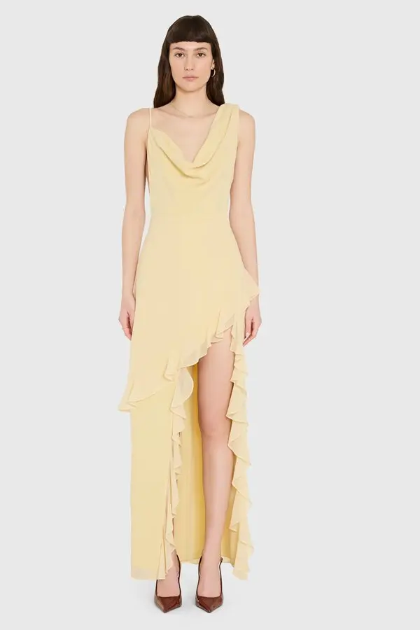 Amanda Uprichard Ella Rose Maxi Dress - Cornsilk