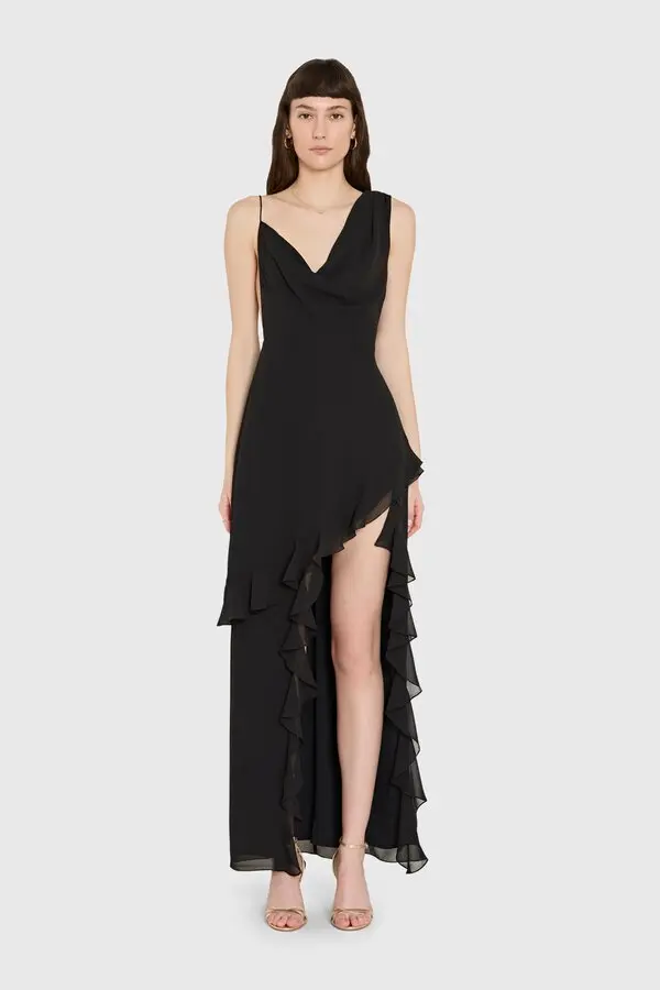 Amanda Uprichard Ella Rose Maxi Dress - Black