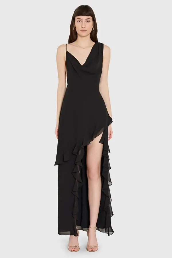 Amanda Uprichard Ella Rose Maxi Dress - Black